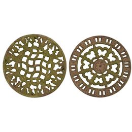 IB Laursen Eisen Untersetzer mit Mustern im 2er Set H: 2, &Oslash; 17 cm skandinavische Deko Online Shop