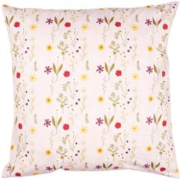 IB Laursen Kissenbezug rosa mit Gartenblumen 60 x 60 cm skandinavische Deko Online Shop