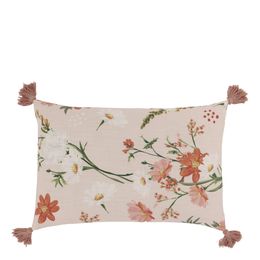 Chic Antique Aix Kissebezug mit Quasten und Blumenmotiv 60 x 40 cm, rosa skandinavische Deko Online Shop