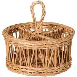 IB Laursen Besteckkorb oder Gew&uuml;rzkorb mit 4 F&auml;chern und Henkel rund H&ouml;he 18, &Oslash; 20 cm skandinavische Deko Online Shop
