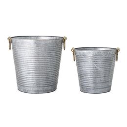 Bloomingville Blumentopf Evar 2er Set &Oslash;50 x H50 / &Oslash;40 x H40cm, grau skandinavische Deko Online Shop