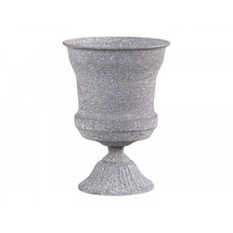 Chic Antique Blumentopf auf Fu&szlig; mit Dekor H 17 cm, &Oslash; 13 cm, antique zink skandinavische Deko Online Shop
