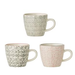 Bloomingville C&eacute;cile Tasse, Rose, Steingut 3er-Set &Oslash; 7,5 x H7,5 cm, 3er-Set skandinavische Deko Online Shop