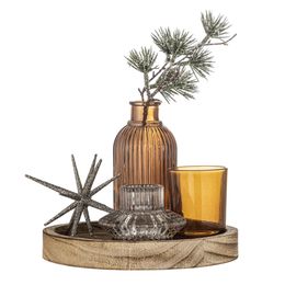 Bloomingville Weihnachtliches Sanga Tablett mit Teelichthaltern, rund &Oslash;18 x H22,5 cm, 6-teilig skandinavische Deko Online Shop
