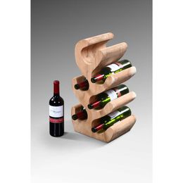 Faktorei Weinregal f&uuml;r 6 Flaschen aus Suarholz 20 x 18 x 50 cm skandinavische Deko Online Shop