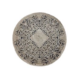 Chic Antique Runder Teppich aus Jute mit Muster &Oslash;160 cm natur skandinavische Deko Online Shop