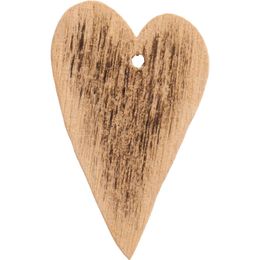 IB Laursen Herzanh&auml;nger Geschenkanh&auml;nger aus Holz 3,5 x 5,5 cm, braun skandinavische Deko Online Shop