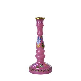 Rice Glas Kerzenhalter 26 cm, pink skandinavische Deko Online Shop