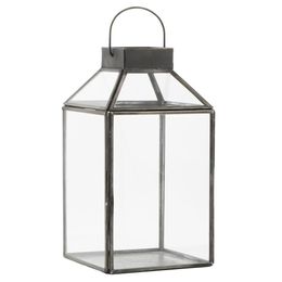 IB Laursen Laterne Norr schr&auml;g Glastop 13,5 x 13,5 x 25,5 cm, schwarz skandinavische Deko Online Shop