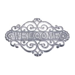 Chic Antique Schild Welcome H20/L28/B5 cm, antik grau skandinavische Deko Online Shop