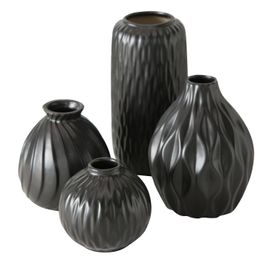 Boltze Vasen Zalina 4er 9-20 cm, &Oslash; 9-12 cm, schwarz skandinavische Deko Online Shop
