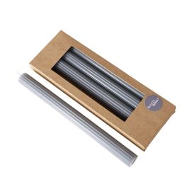 Boltze Stabkerze Classic 4er 24 cm, &Oslash; 2,3 cm, Grau skandinavische Deko Online Shop