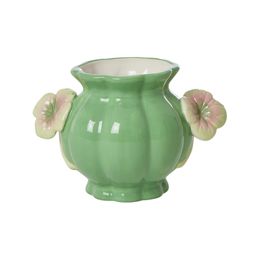 Rice Handbemalte Keramik Vase mit Blumenhenkel L11 x B16 x H10 cm skandinavische Deko Online Shop