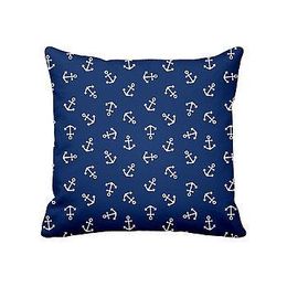 Krasilnikoff Kissenbezug Anchor all over 50x50cm, blau skandinavische Deko Online Shop