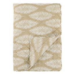 Chic Antique Aix Quilt mit Tropischen Blattmotiv L180/B130 cm, Beige skandinavische Deko Online Shop