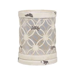 Chic Antique Teelichthalter mit Spitzenkante H11,5/D9 cm, creme skandinavische Deko Online Shop