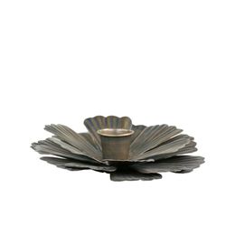 Chic Antique Kerzenhalter Blume aus Metall H4/D14 cm, antik messing skandinavische Deko Online Shop