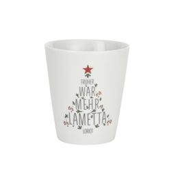 Krasilnikoff Happy Mug Becher Fr&uuml;her war mehr Lametta &Oslash; 8.8, H&ouml;he 10 cm skandinavische Deko Online Shop