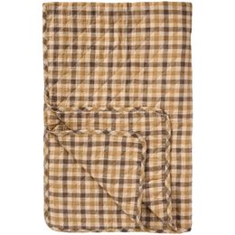 IB Laursen Quilt mit braunem Karomuster 180 x 130 cm skandinavische Deko Online Shop