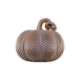 Chic Antique K&uuml;rbis mit goldener Verzierung &Oslash;29 x H25,5 cm, antique mokka skandinavische Deko Online Shop
