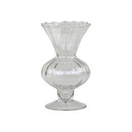 Chic Antique Glasvase auf Fu&szlig; H13/D8 cm, klar skandinavische Deko Online Shop