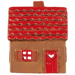 IB Laursen Keramikhaus Lichthaus Stillenat rotes Dach klein 11 x 8 x 14.5 cm skandinavische Deko Online Shop