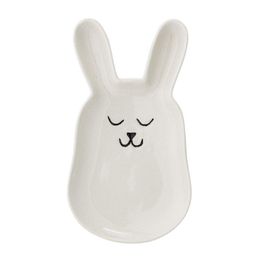 Bloomingville Teller Smilla Hase 16,5 x 9 x 2 cm, weiss skandinavische Deko Online Shop