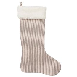IB Laursen Weihnachtsstrumpf gestreift 50 x 30 cm, Braun skandinavische Deko Online Shop