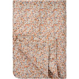 IB Laursen Quilt mit verschiedenen Blumen-Mustern 180 x 130 cm, orange skandinavische Deko Online Shop