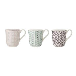 Bloomingville Maya Becher, Steingut, 3er Set &Oslash; 9xH10 cm, 3er skandinavische Deko Online Shop