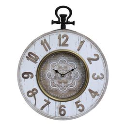 Chic Antique Wanduhr mit floralem Muster H&ouml;he 50, L&auml;nge 40, Breite 6,5 cm skandinavische Deko Online Shop