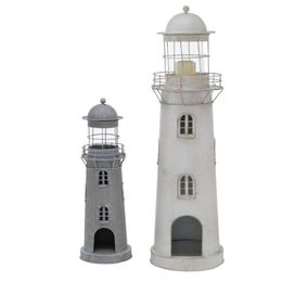 Boltze Laterne Leuchtturm, 2er Set 54/74 cm, grau, wei&szlig; skandinavische Deko Online Shop