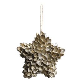 Chic Antique Weihnachtskugel Sternenform H14,5/&Oslash; 6 cm, antique messing skandinavische Deko Online Shop