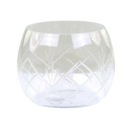 Chic Antique Windlicht mit Schliff Muster H6 x &Oslash;7,5 cm, klar skandinavische Deko Online Shop