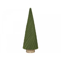 Chic Antique Velours Weihnachtsbaum auf Fu&szlig; H24,5/&Oslash;8,5 cm, moosgr&uuml;n skandinavische Deko Online Shop