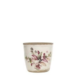 Chic Antique Florac Blumentopf mit pinkem Blumenmotiv 12x12,5 cm skandinavische Deko Online Shop