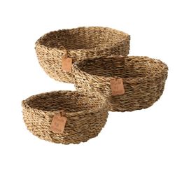 Boltze 3er Set Seegras K&ouml;rbe Sophy, rund &Oslash; 20/25/30, H&ouml;he 9/11/13 cm skandinavische Deko Online Shop