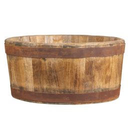 Chic Antique Grimaud alte Holzwanne &Oslash; 36 cm, H 17 cm, natur skandinavische Deko Online Shop