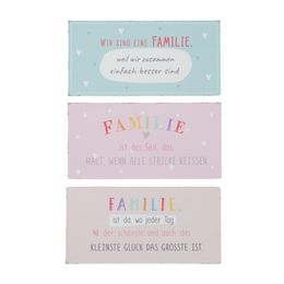 Boltze Schild Familie, 3er Set 40 x 20 cm skandinavische Deko Online Shop
