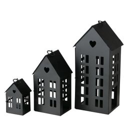 Boltze Lichthaus Alamo 3er 13/24/35 cm, schwarz skandinavische Deko Online Shop