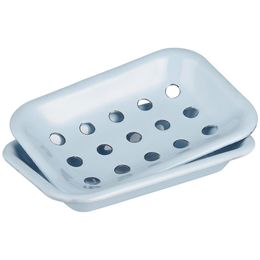 IB Laursen Seifenschale in 2 Teilen Emaille hellblau skandinavische Deko Online Shop