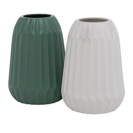 Boltze Vase Cucita 2er H21 x &Oslash;14 cm, gr&uuml;n/weiss skandinavische Deko Online Shop
