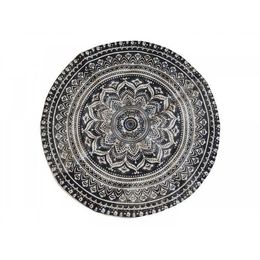 Chic Antique Teppich mit Blumendruck &Oslash; 160 cm, schwarz und natur skandinavische Deko Online Shop