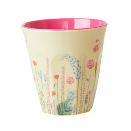 Rice Melamin Becher Summer Flowers &Oslash;9 x H9cm, salbeigr&uuml;n skandinavische Deko Online Shop