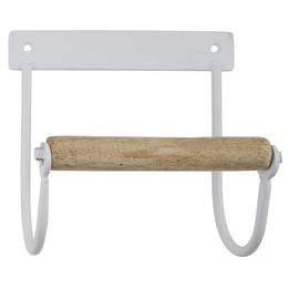 IB Laursen Toilettenpapierhalter aus Metall mit Holzrolle 14 x 14 cm, Weiss skandinavische Deko Online Shop