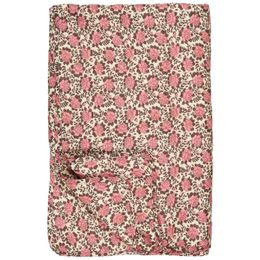 IB Laursen Quilt mit rosa und braunem Blumenmuster 180 x 130 cm skandinavische Deko Online Shop