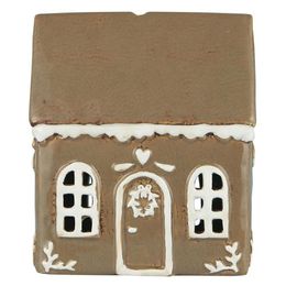 IB Laursen Keramik Lebkuchenhaus f&uuml;r Teelicht Stillenat T&uuml;rkranz 11.5 x 8 x 14 cm skandinavische Deko Online Shop