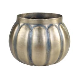 Chic Antique Teelichthalter mit Rillen messing H8/&Oslash;9,5 cm, antik messing skandinavische Deko Online Shop
