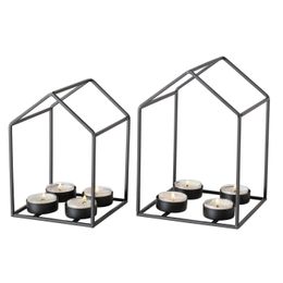 Boltze 2er Set Teelichthalter Draga 12-14 x 12-14 x 16-20 cm skandinavische Deko Online Shop