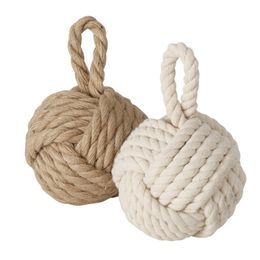 Boltze Maritimer T&uuml;rstopper Zuber, 2er Set &Oslash; 15 cm, 1,2 kg, natur, cremewei&szlig; skandinavische Deko Online Shop